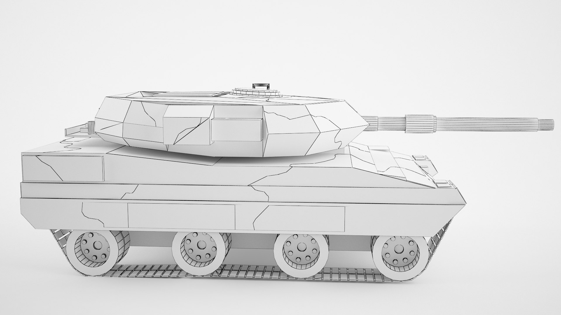 Tank 1990 Low Polygon Model - TurboSquid 1975517