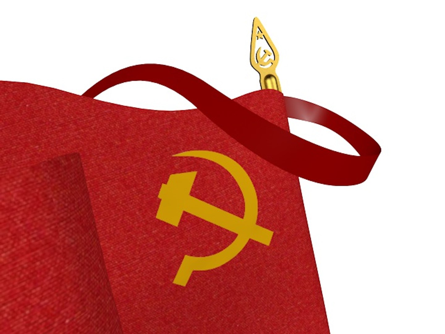 3d Soviet Flag Standard Communism Model
