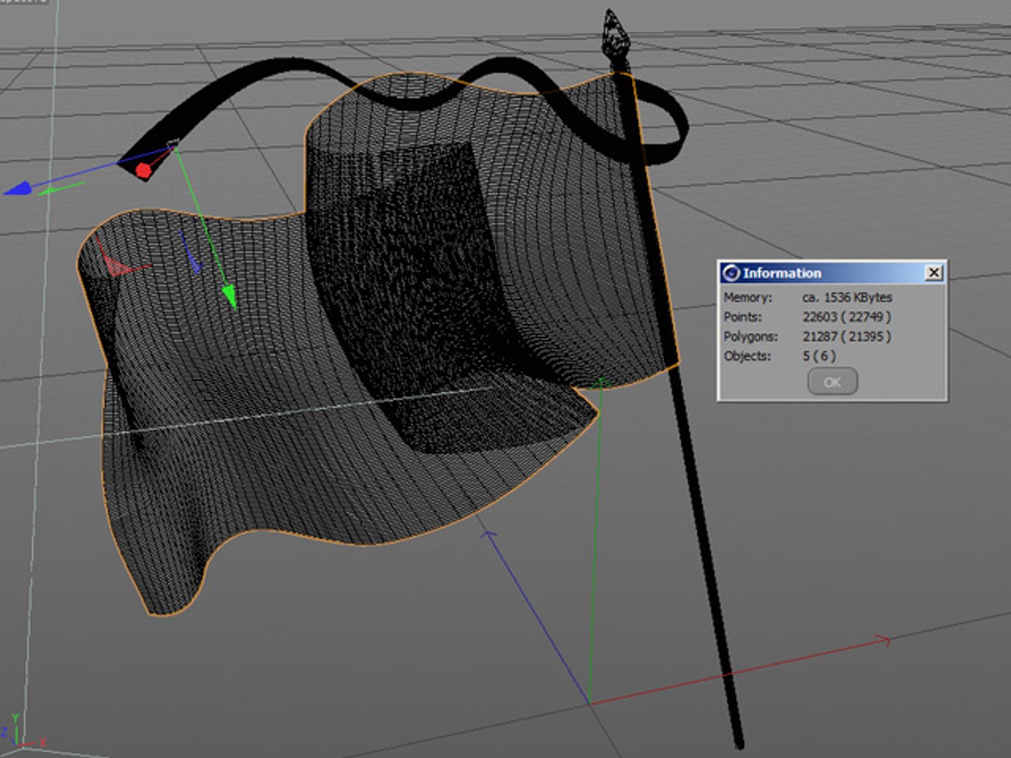 3d Soviet Flag Standard Communism Model