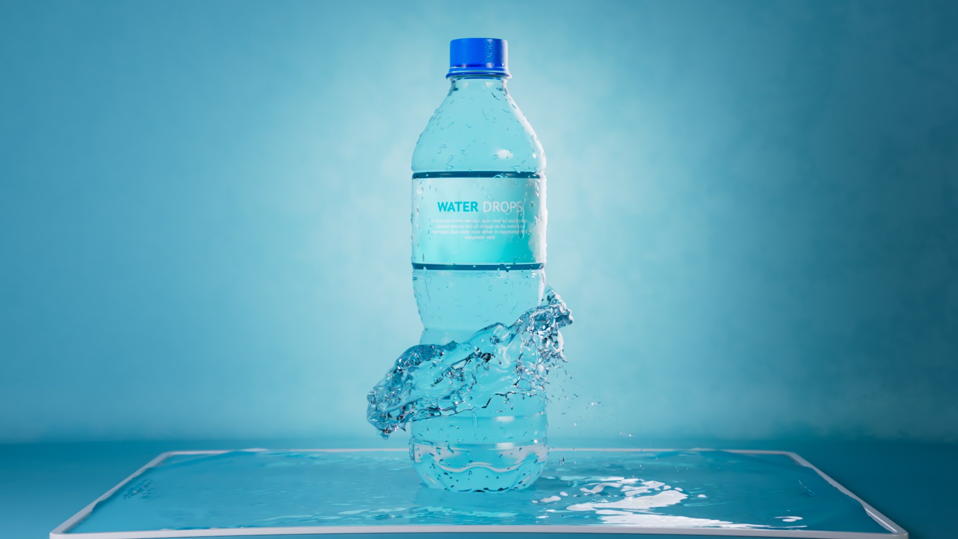 3D Animated Water Spiral Splash - Plastic Water Bottle Model ...