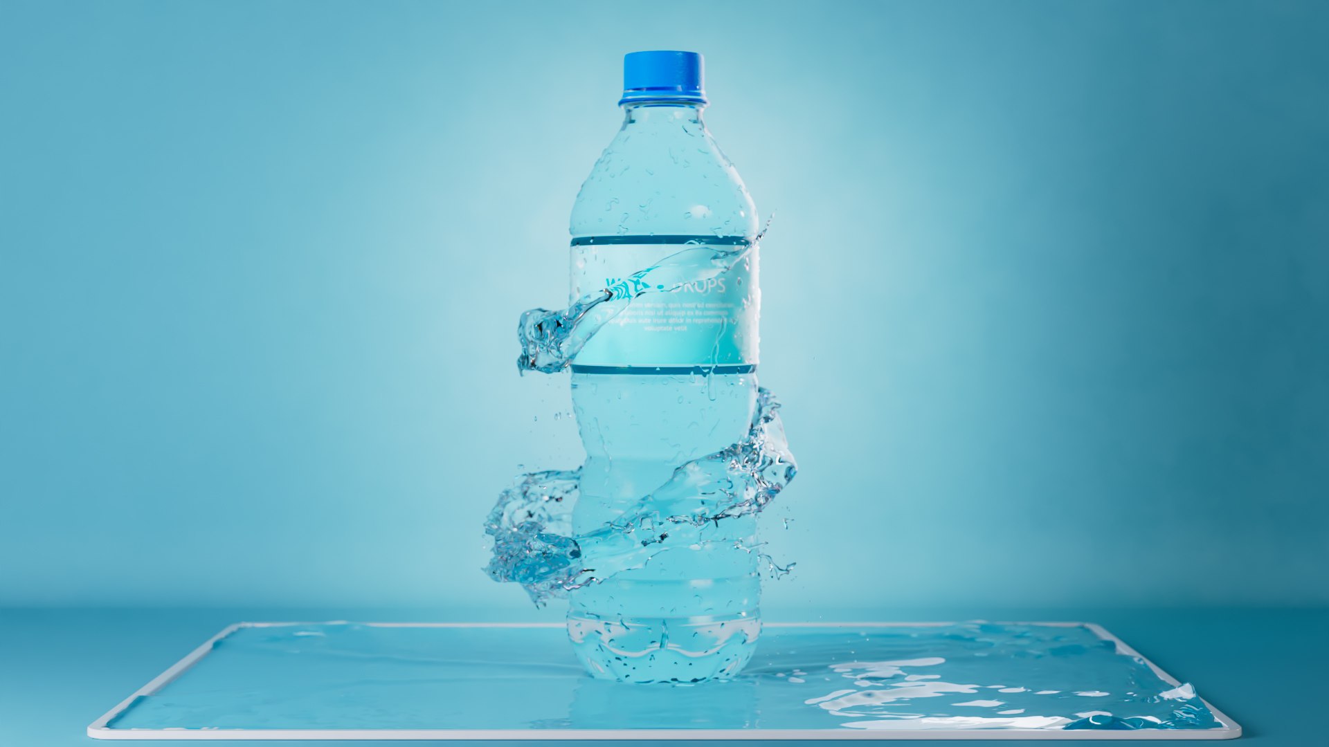 3D Animated Water Spiral Splash - Plastic Water Bottle Model ...