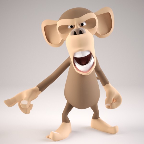 3D cartoon monkey character rigged model - TurboSquid 1345034