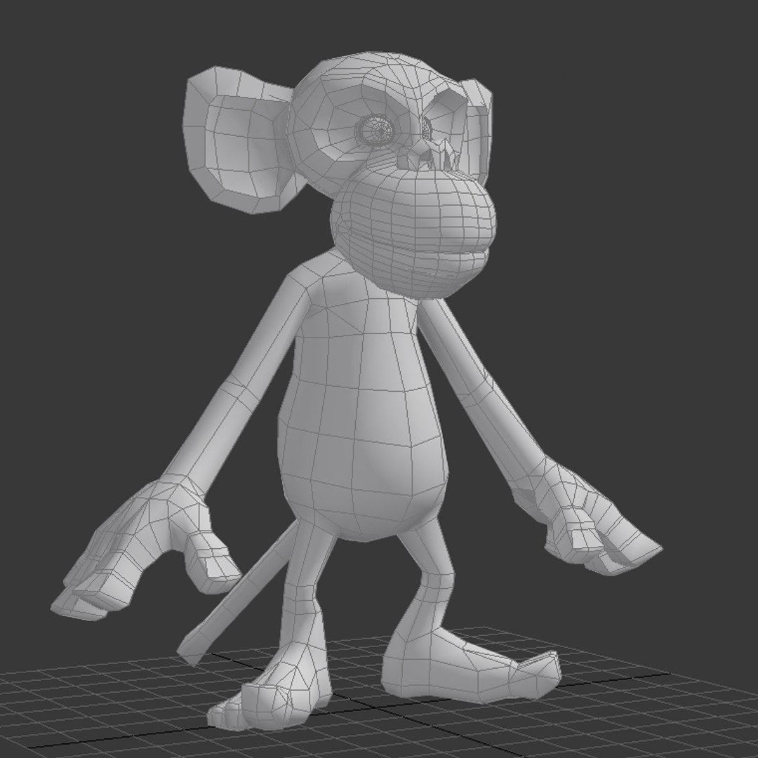 3D Cartoon Monkey Character Rigged Model - TurboSquid 1345034