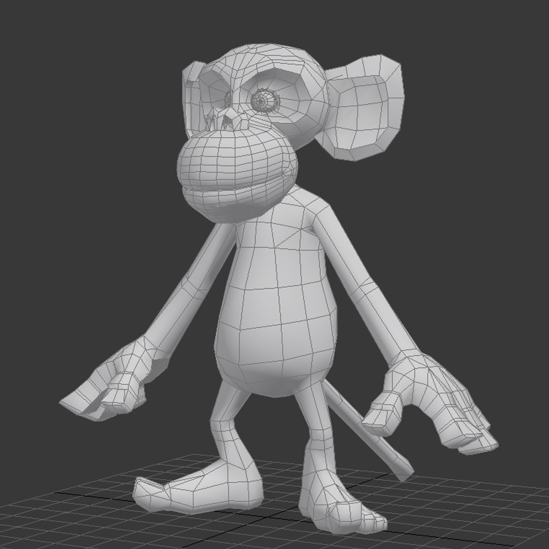 3D Cartoon Monkey Character Rigged Model - TurboSquid 1345034