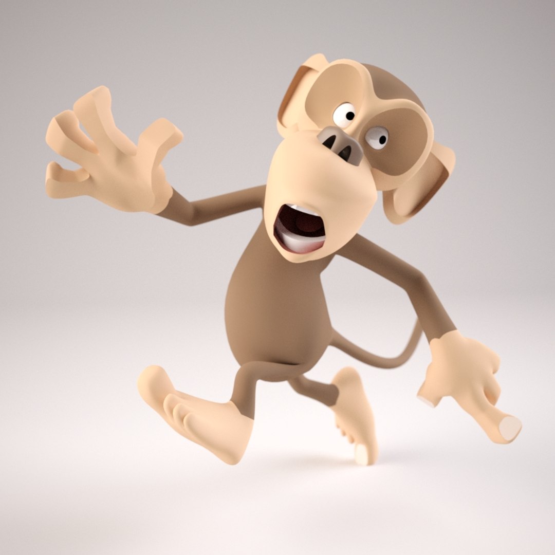 3D Cartoon Monkey Character Rigged Model - TurboSquid 1345034
