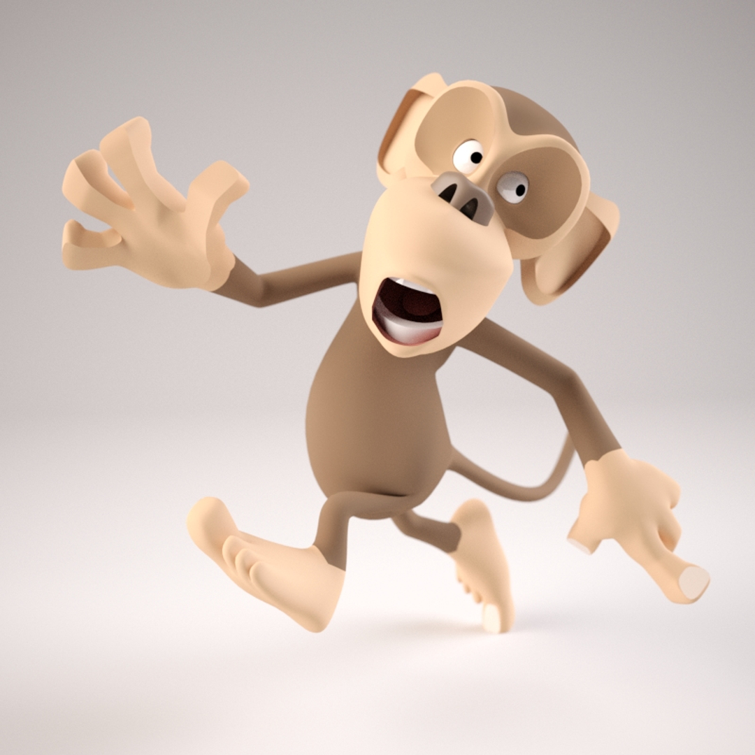 3D cartoon monkey character rigged model - TurboSquid 1345034