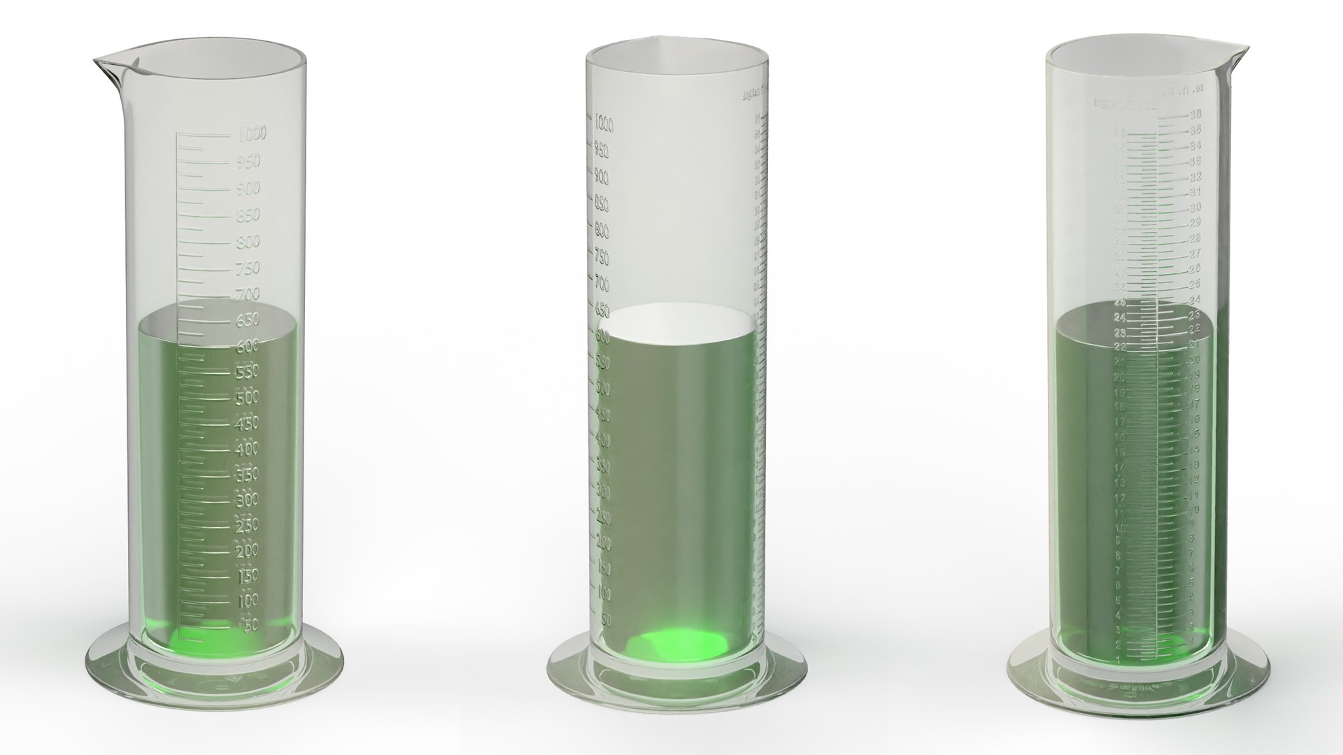 3D Model Cylinder Laboratory Flask With Green Liquor - TurboSquid 2062553