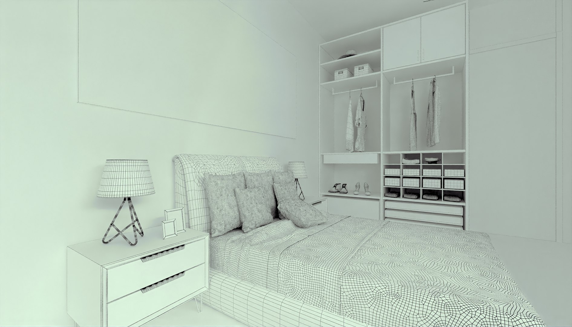 3D Bed Room Model - TurboSquid 1678800