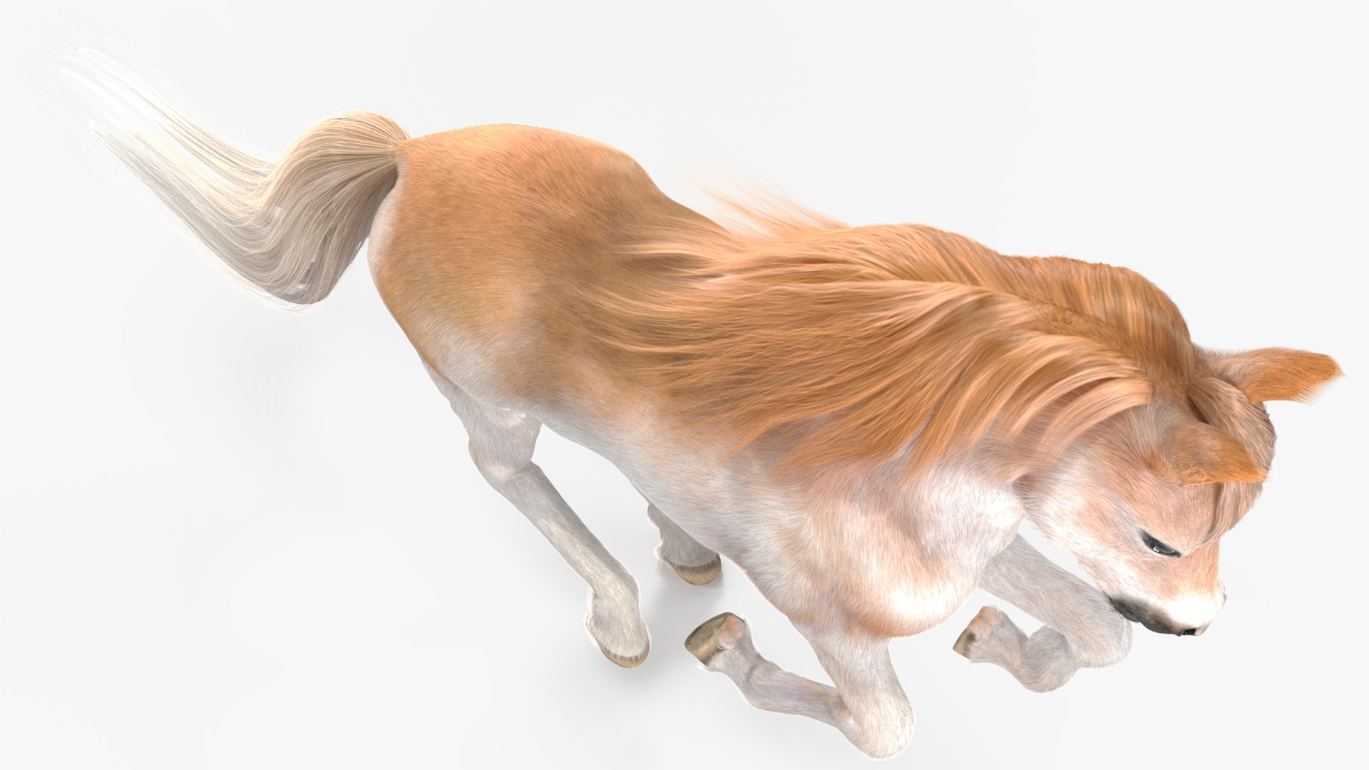 Galloping Pony With Long Mane Fur 3D - TurboSquid 2236580