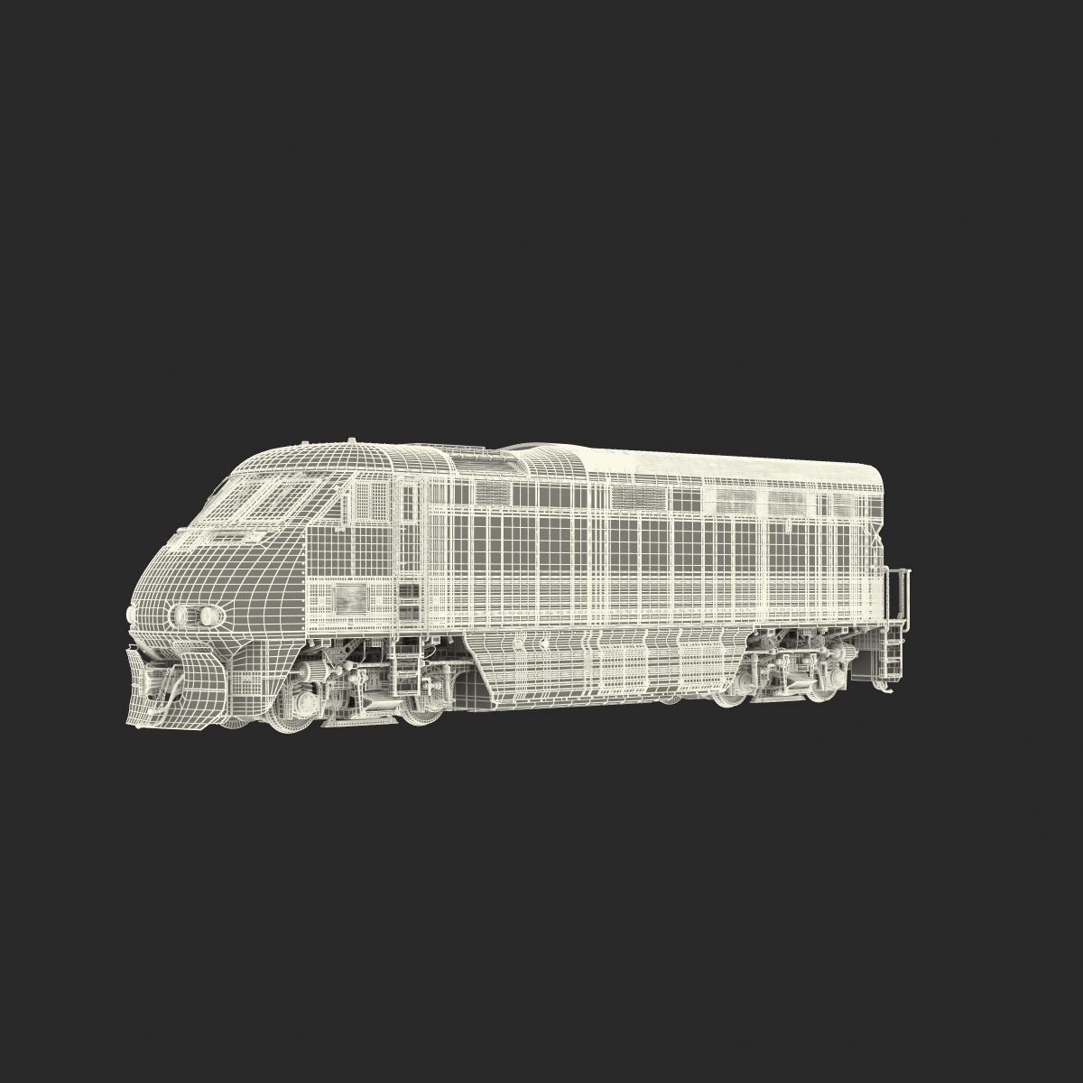 3d model diesel electric locomotive generic