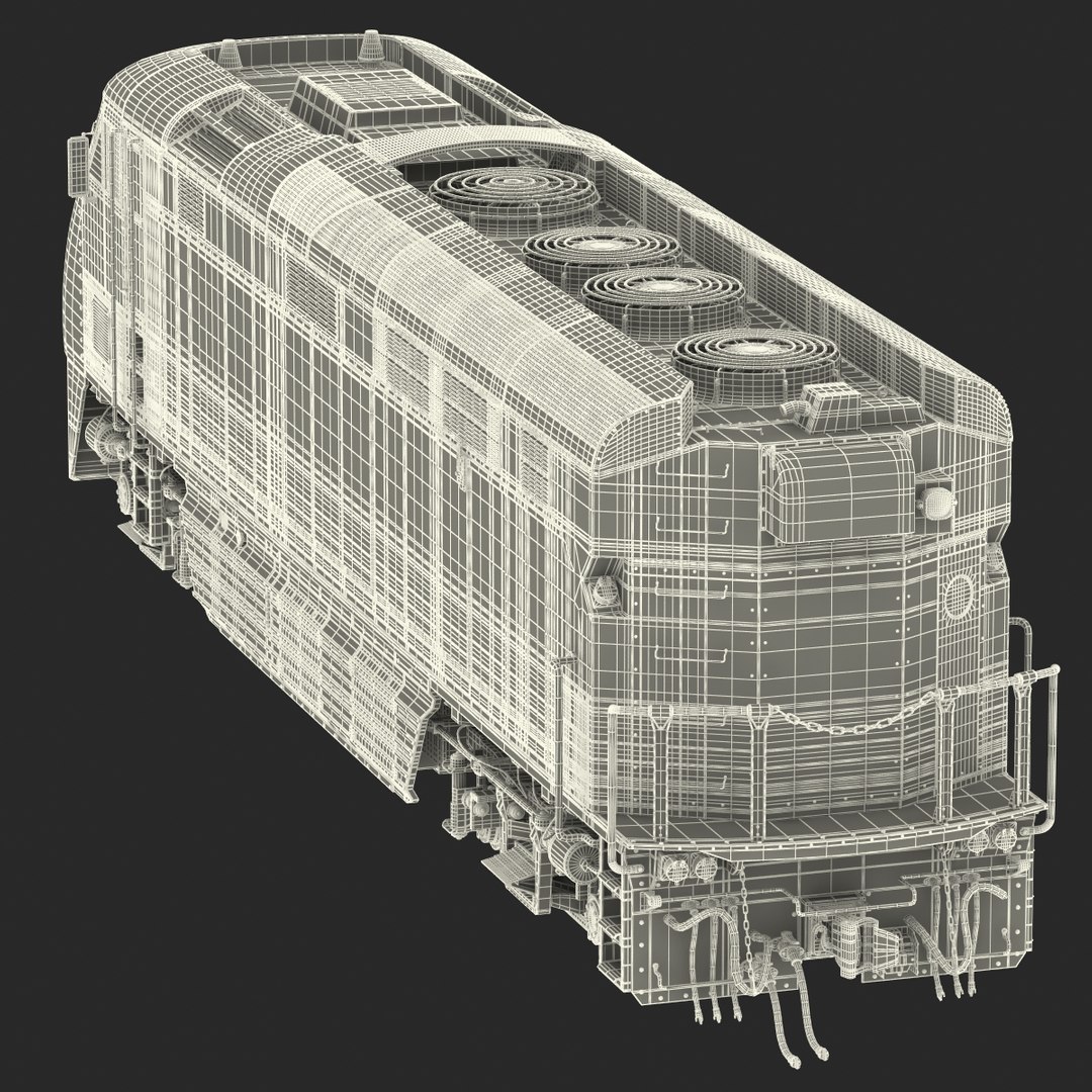 3d model diesel electric locomotive generic