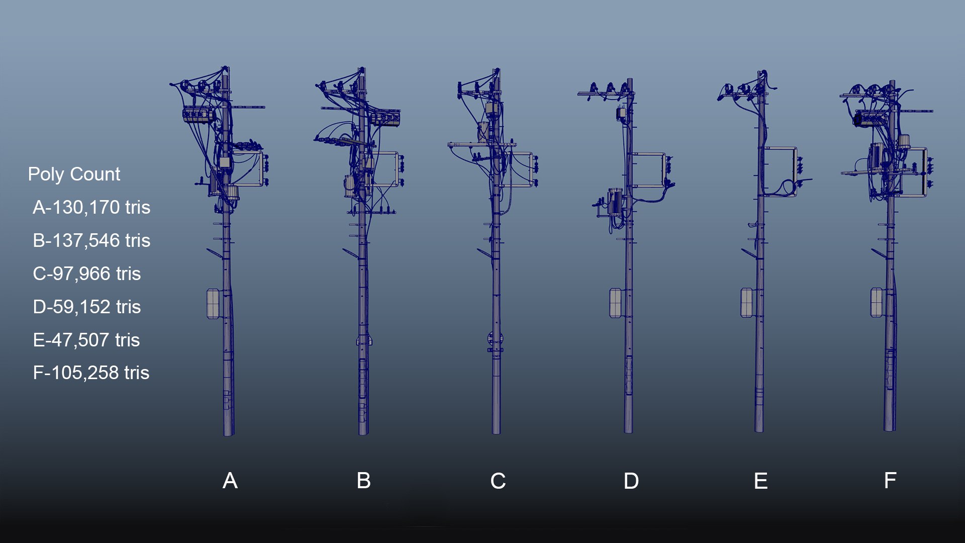 Japanese Utility Poles Modular Pack 3D Model - TurboSquid 2328918