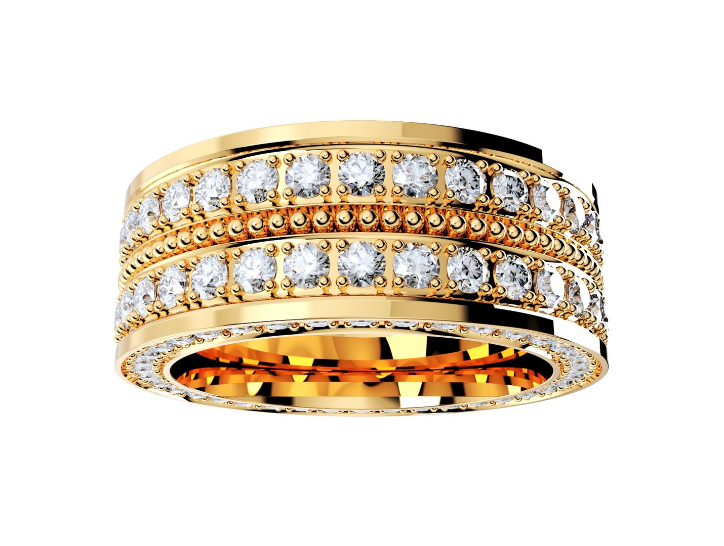 3D Wedding Ring For Men And Women 9 Mm Wide Design-PSJM001V12VE ...