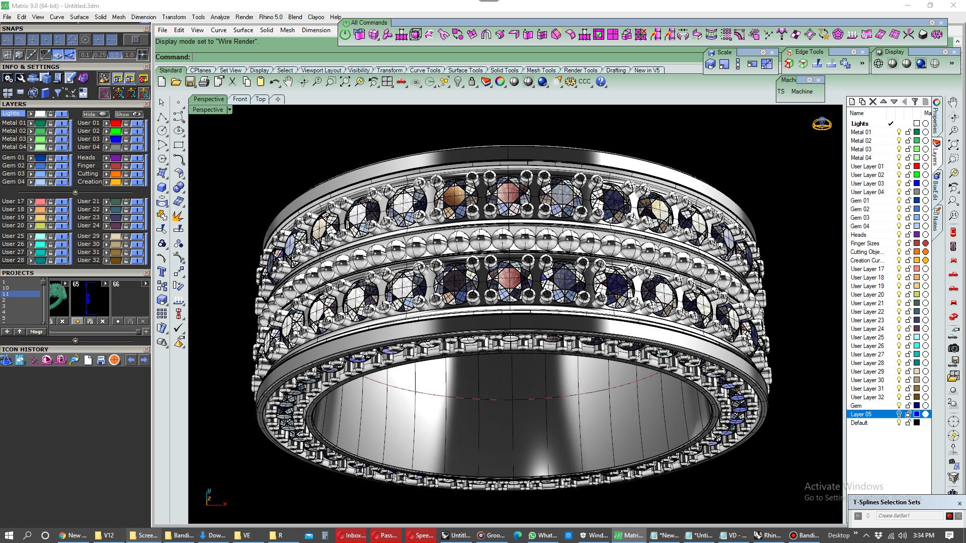 3D Wedding Ring For Men And Women 9 Mm Wide Design-PSJM001V12VE ...