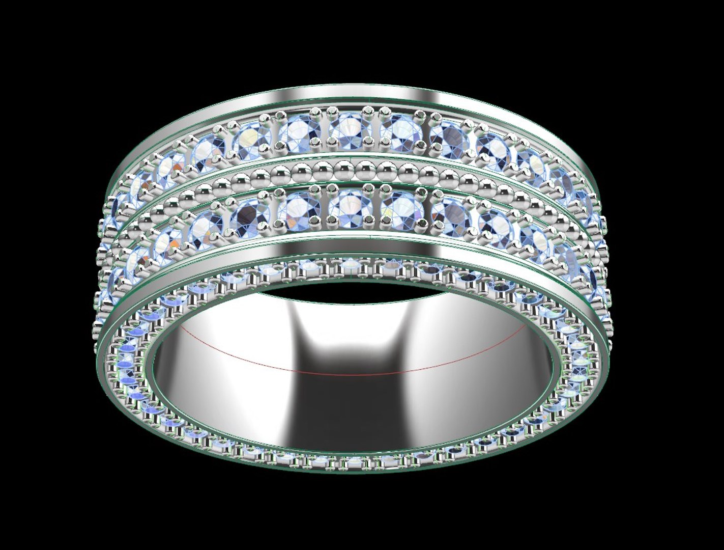 3D Wedding Ring For Men And Women 9 Mm Wide Design-PSJM001V12VE ...