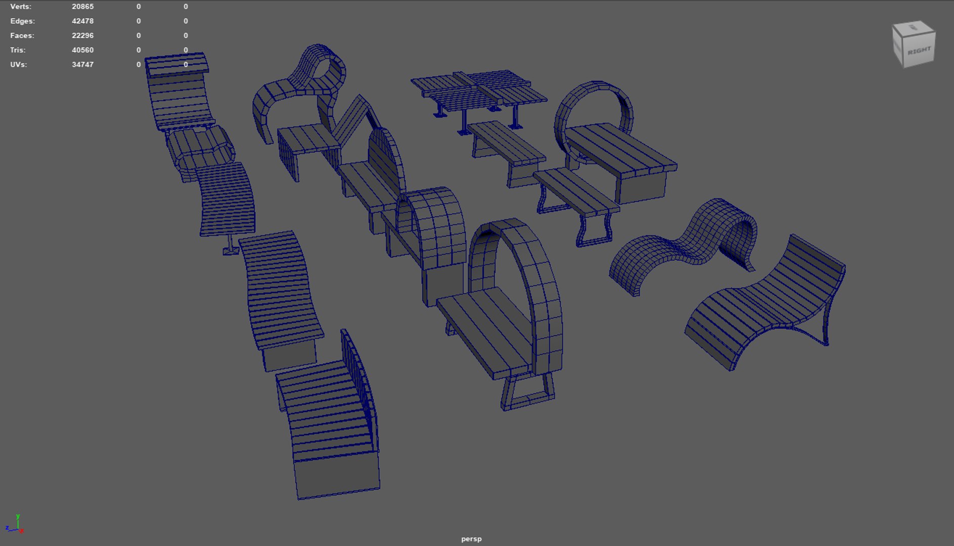3D Low Poly Bench Pack Model - TurboSquid 2411504