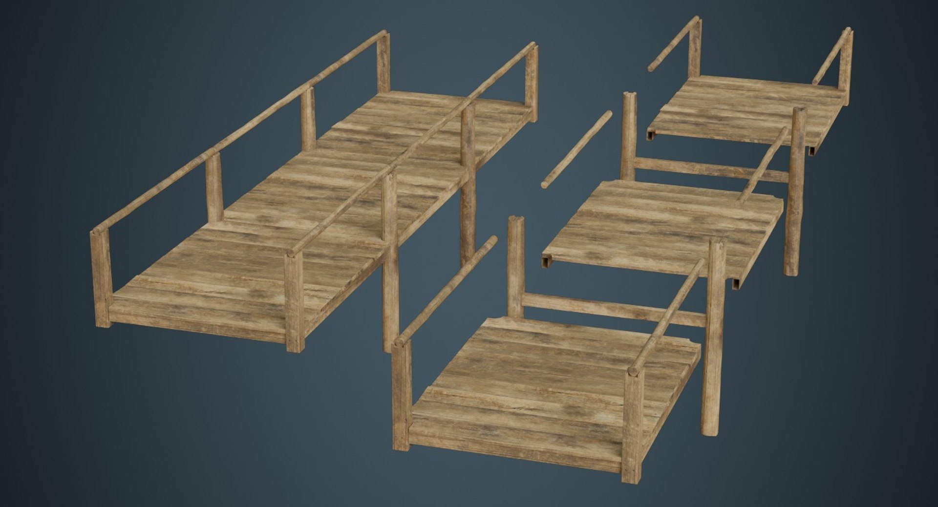 Plank Bridge 2a 3D - TurboSquid 1523363
