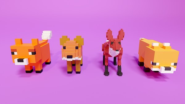 modelo 3d Paquete de arte Fox voxel modelo 3d - TurboSquid 2182451