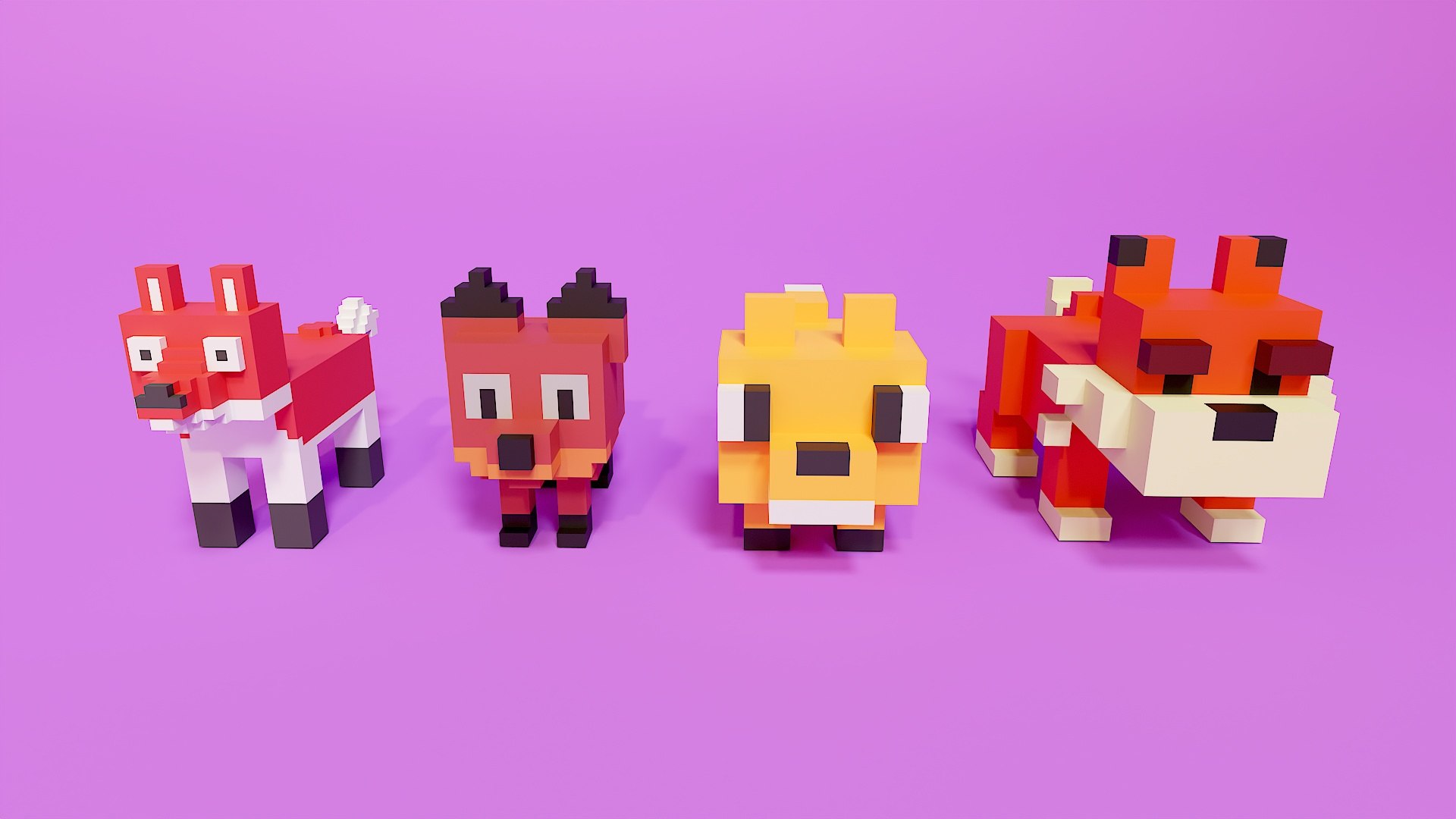 Fox Voxel Art Pack 3d Model 3D Model - TurboSquid 2182451