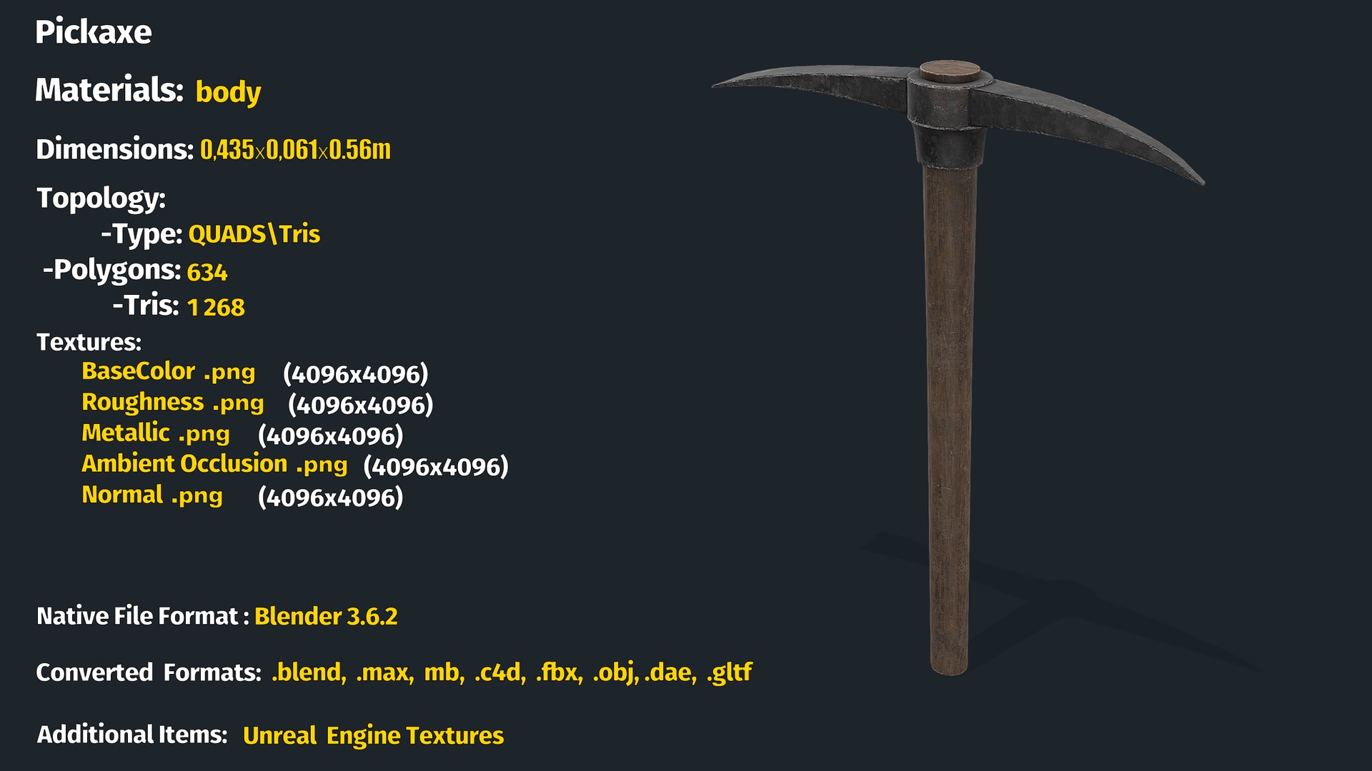 Pickaxe Model - TurboSquid 2144638