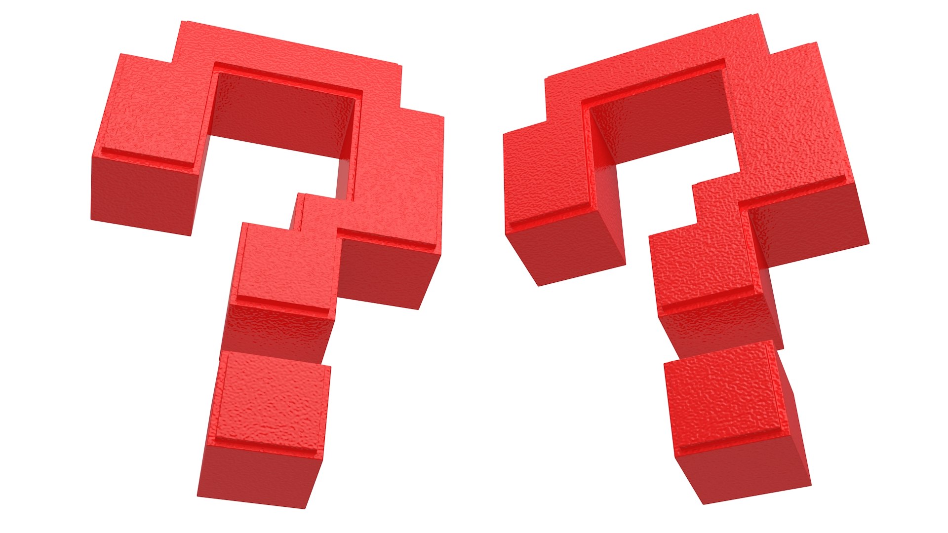 3D Model Question Mark Pixelated Red - TurboSquid 1852163