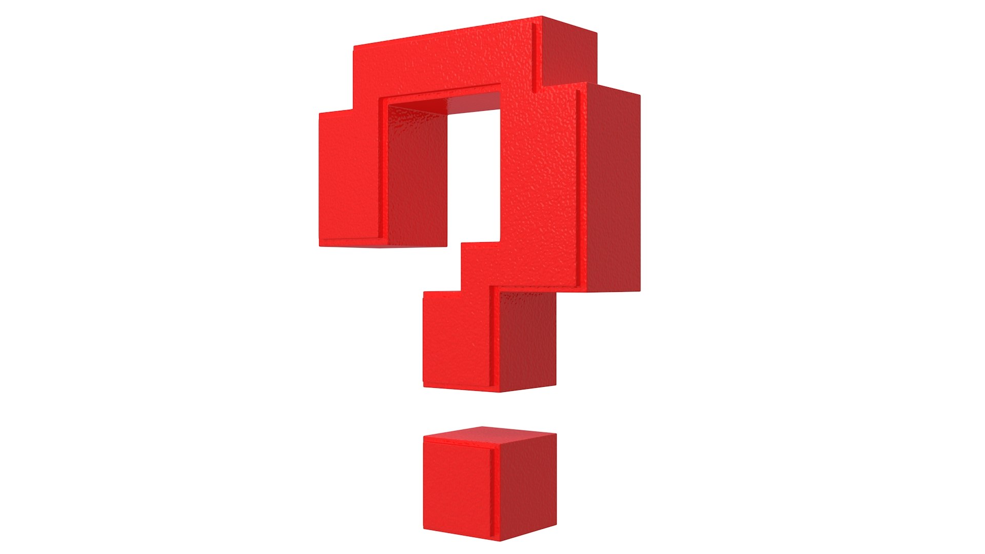 3D Model Question Mark Pixelated Red - TurboSquid 1852163