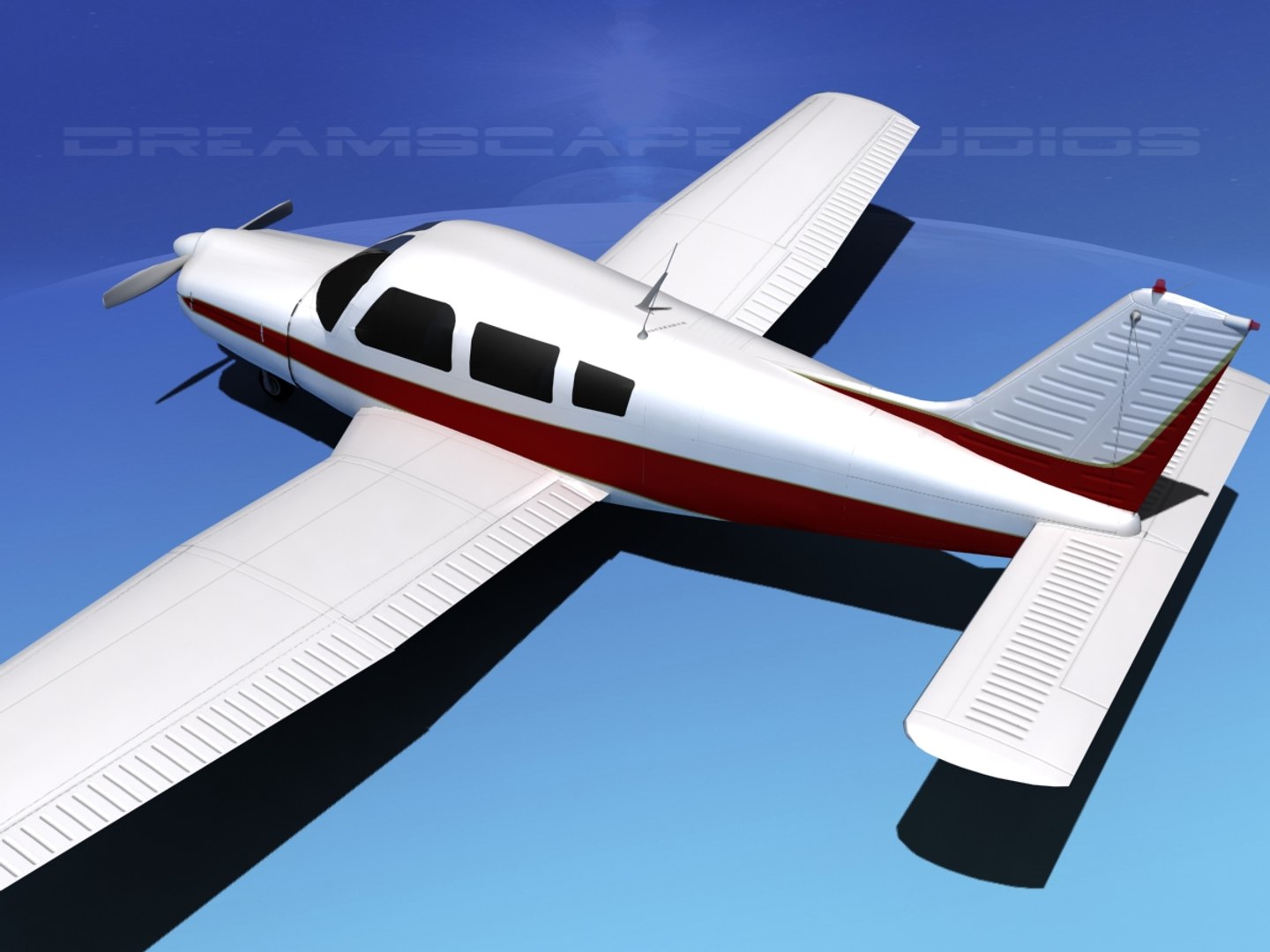 Propeller Piper Warrior Ii 3d Max