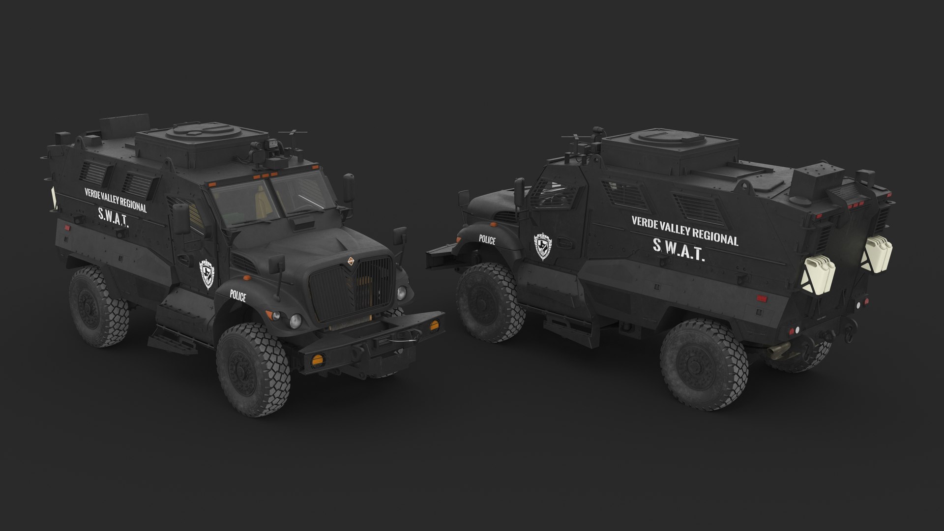 SWAT Vehicle International MaxxPro Black 3D Model - TurboSquid 2286719