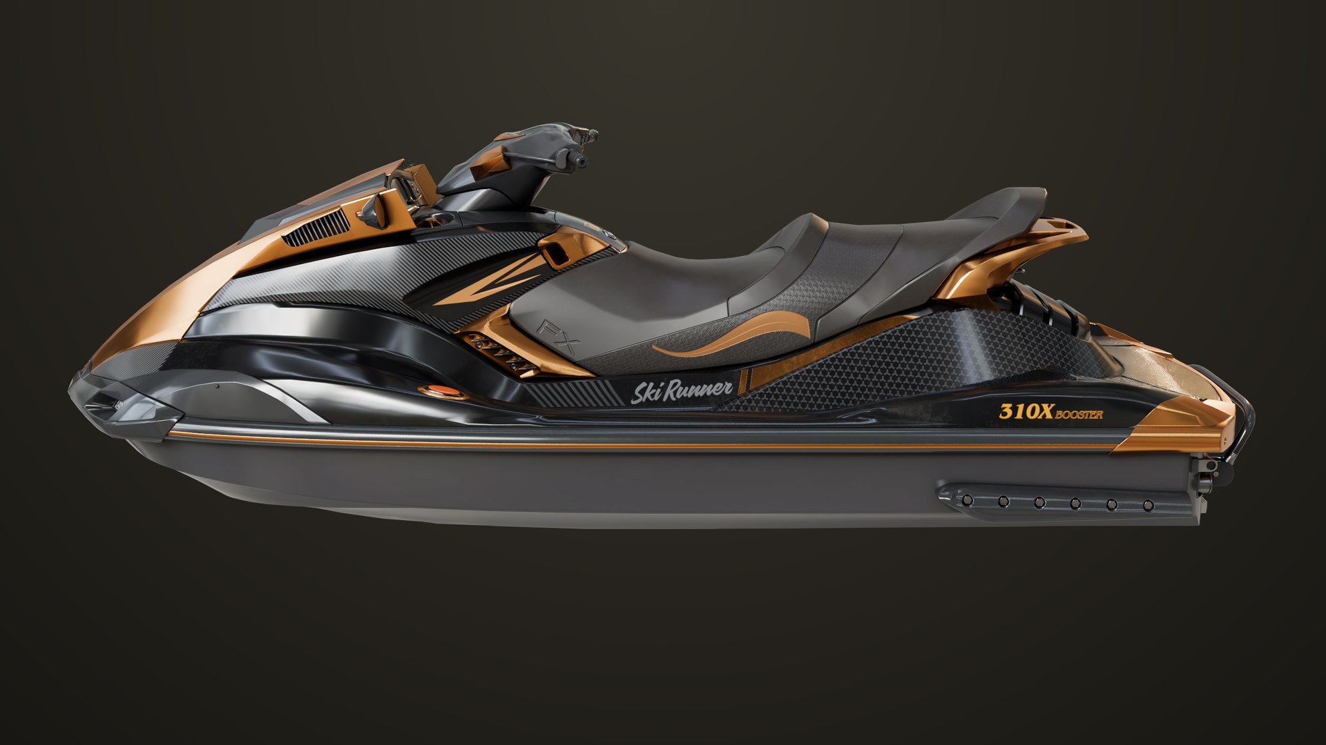 3D Jet Ski 01 Black Generic All PBR Unity UE Textures - TurboSquid 2574430