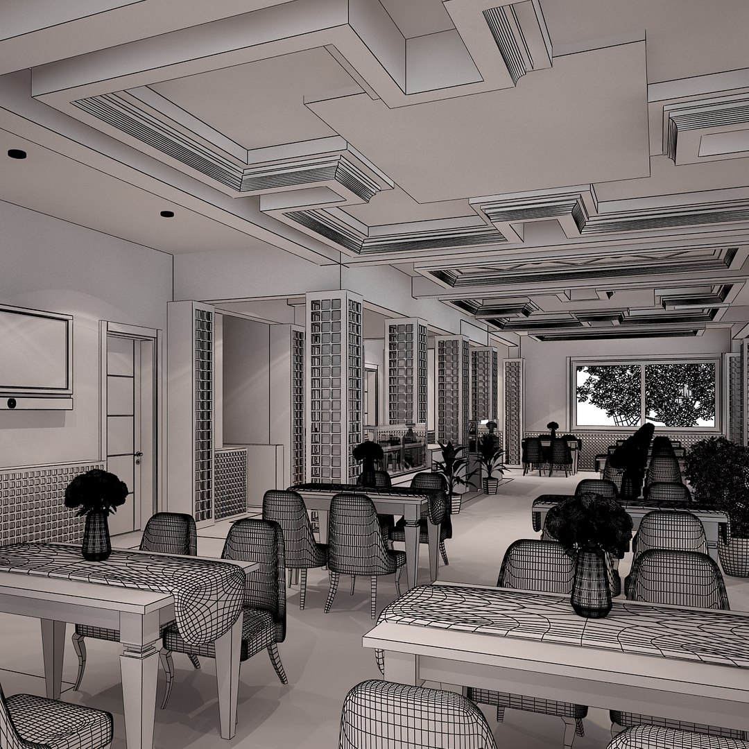 Cafe Interior V1 3d Model