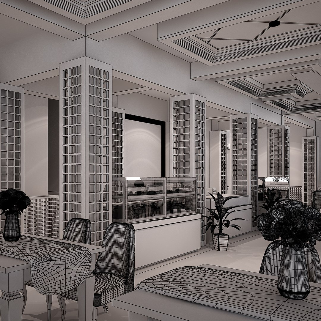 Cafe Interior V1 3d Model