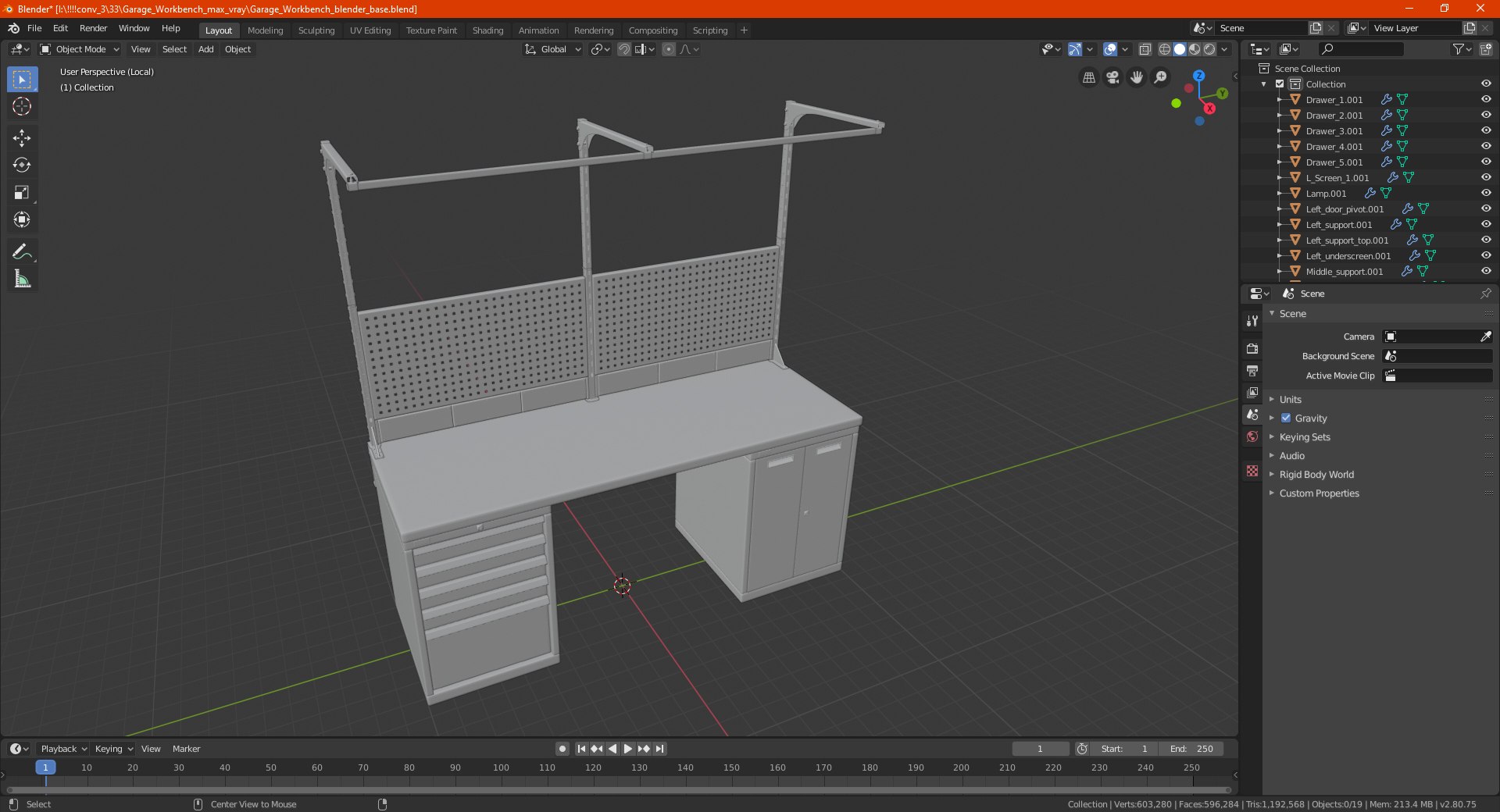 Garage Workbench Work Bench Model - TurboSquid 1690227