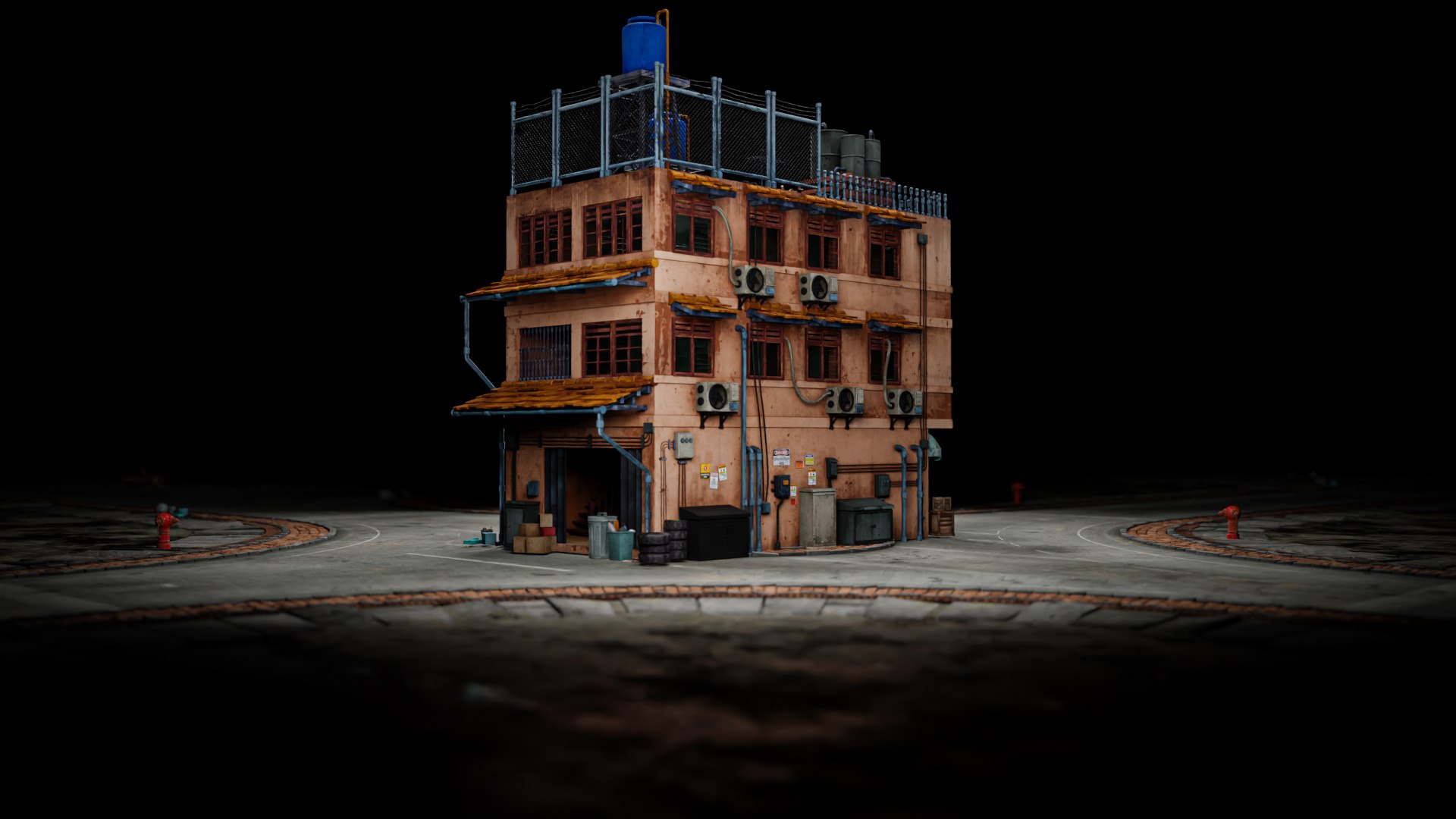 3D ASIAN URBAN BUILDING HONGKONG 06 - TurboSquid 2177579