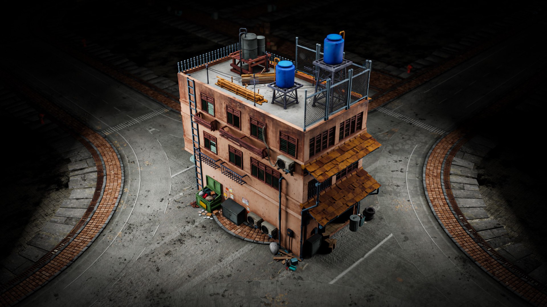 3D ASIAN URBAN BUILDING HONGKONG 06 - TurboSquid 2177579