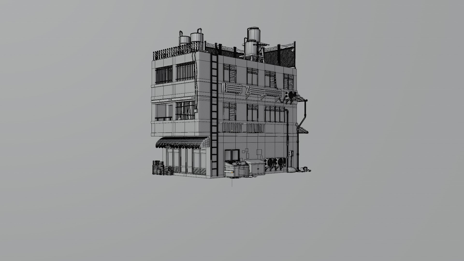 3D ASIAN URBAN BUILDING HONGKONG 06 - TurboSquid 2177579