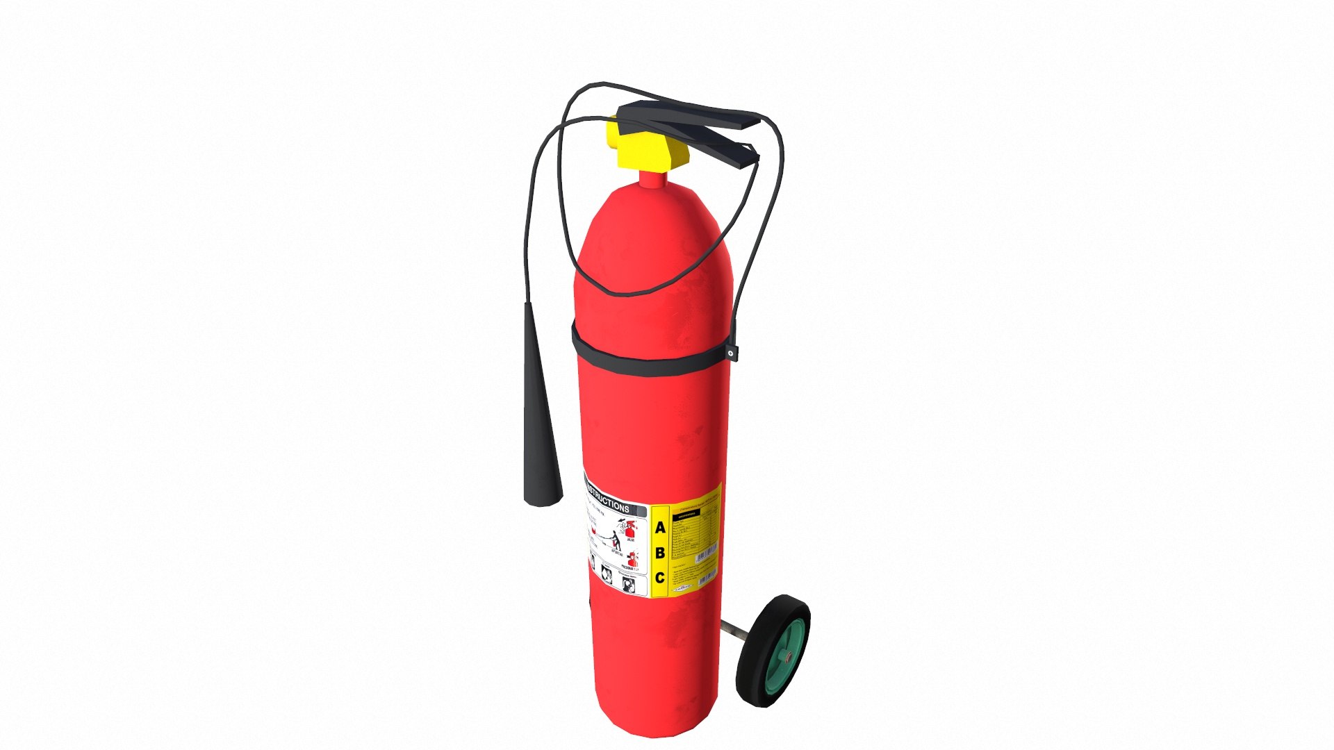 ABS SRL CO2 Wheeled Fire Extinguisher 20Kg 3D Model - TurboSquid 2338753