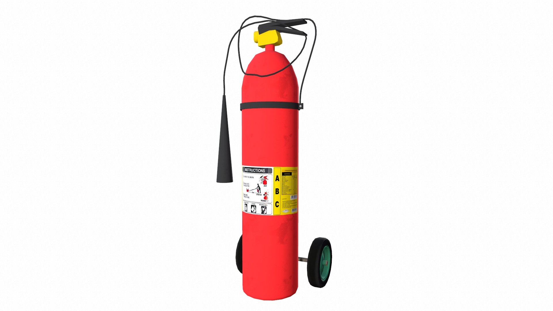 ABS SRL CO2 Wheeled Fire Extinguisher 20Kg 3D Model - TurboSquid 2338753