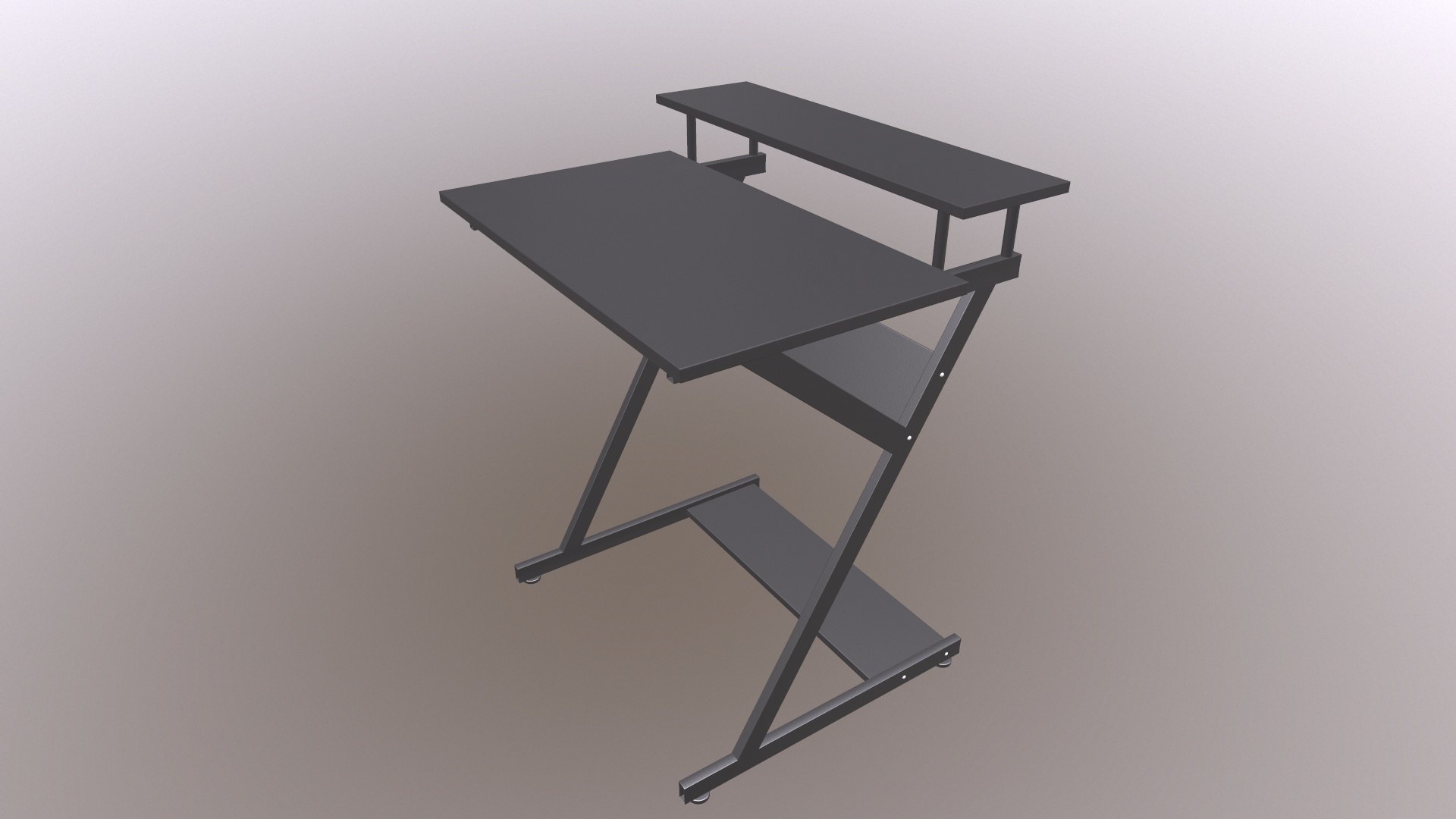 Computer Desk With Monitor Shelf 3D Model - TurboSquid 1946057
