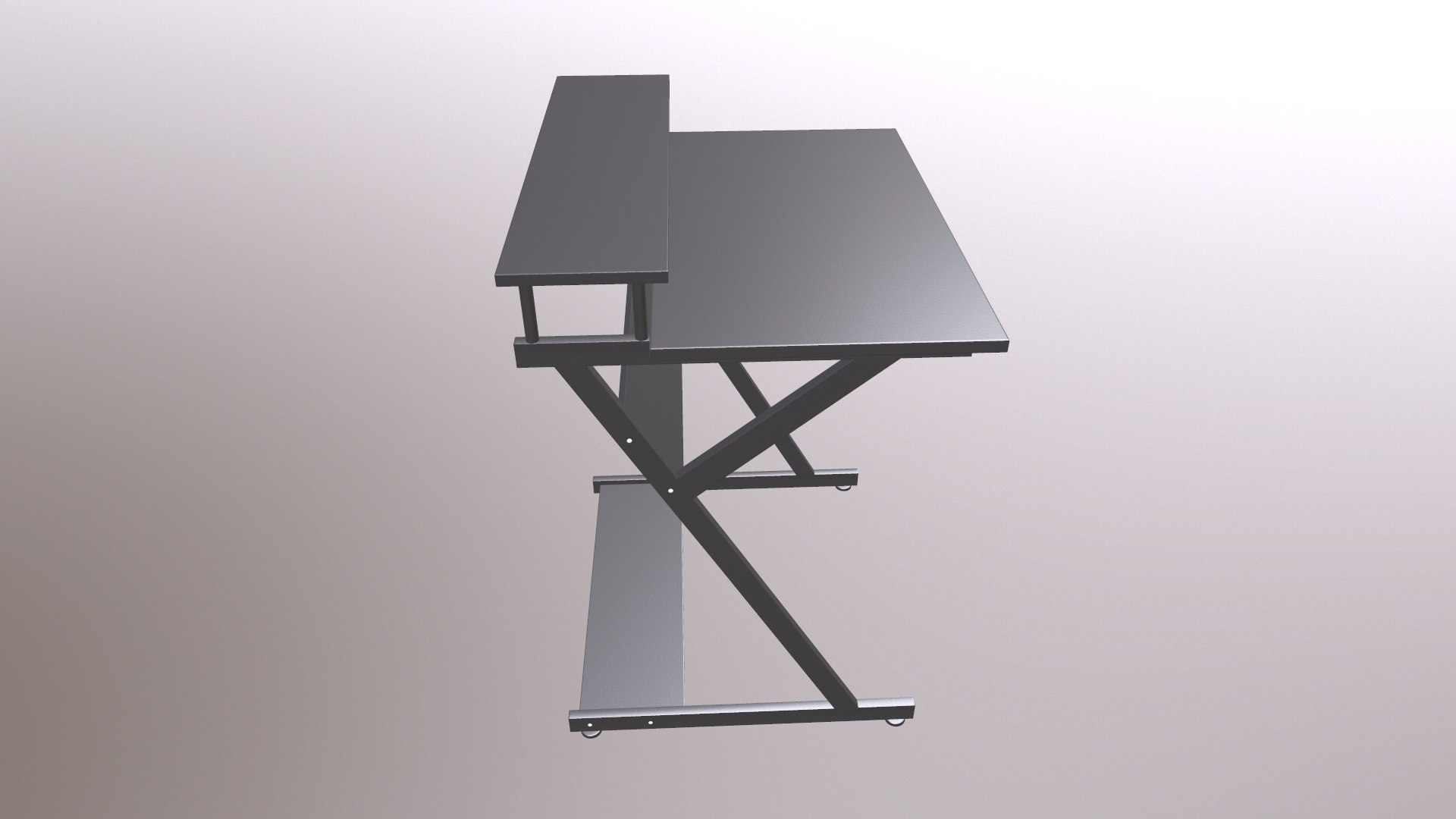 Computer Desk With Monitor Shelf 3D Model - TurboSquid 1946057