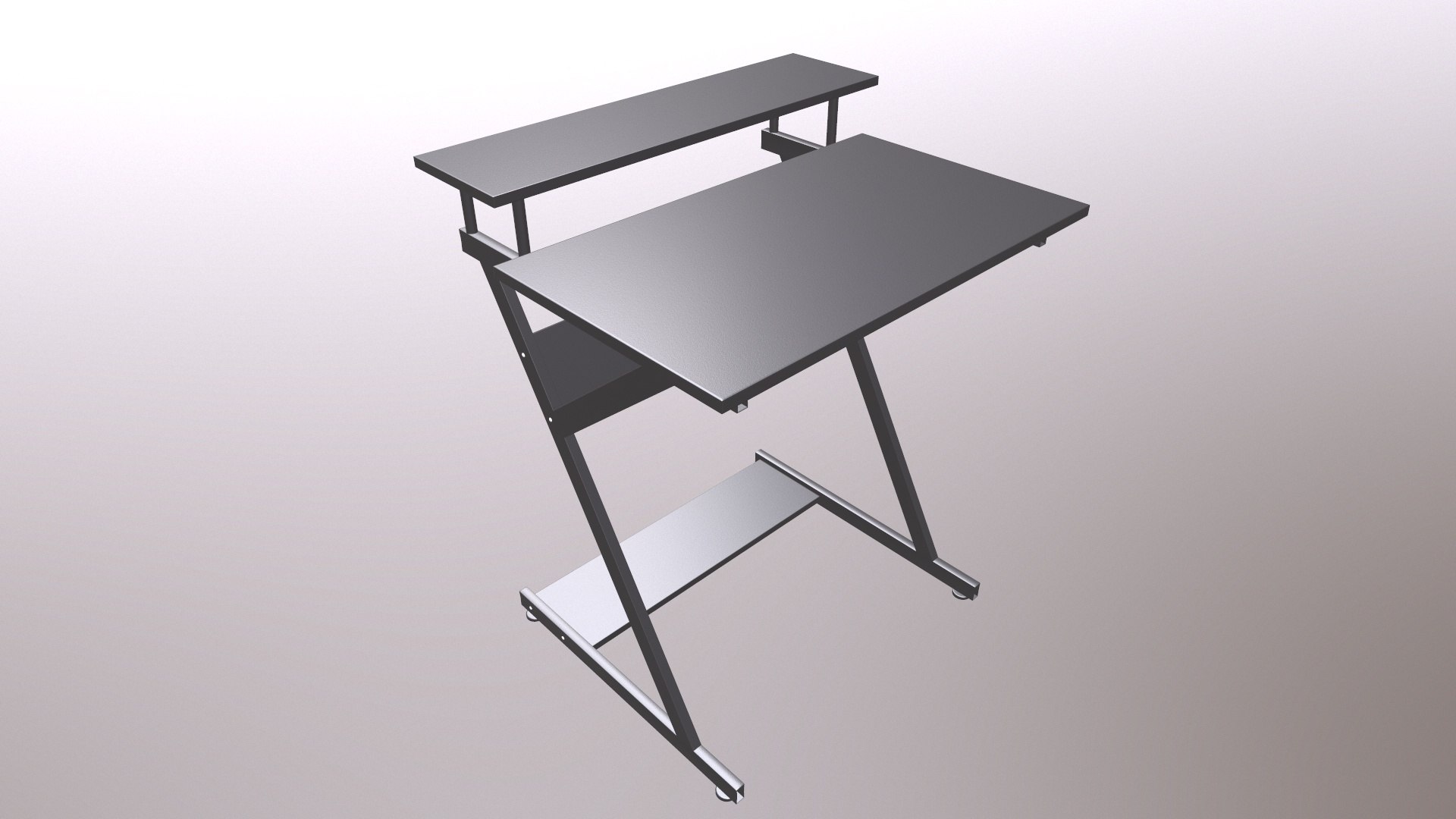 Computer Desk With Monitor Shelf 3D Model - TurboSquid 1946057