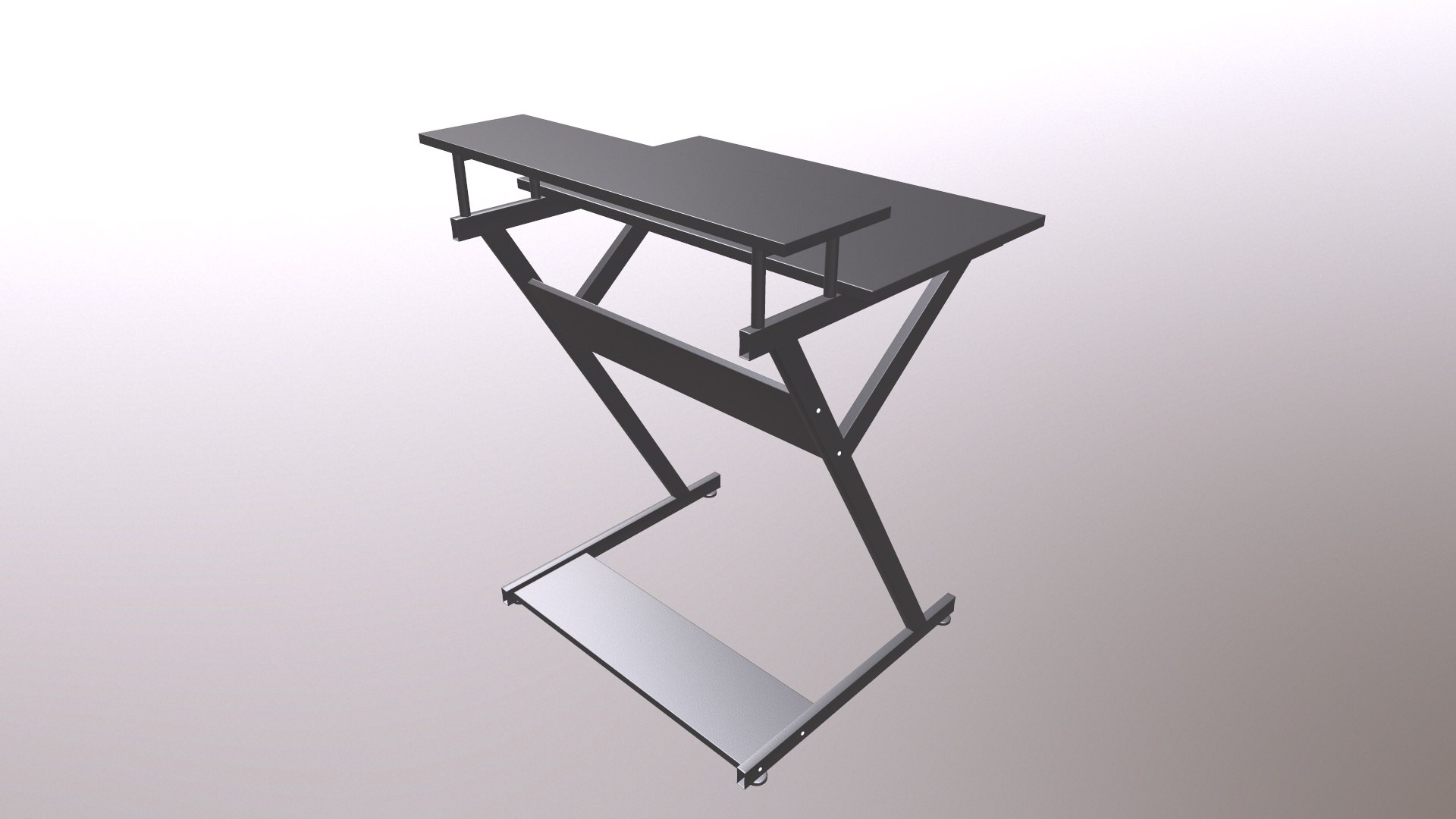 Computer Desk With Monitor Shelf 3D Model - TurboSquid 1946057