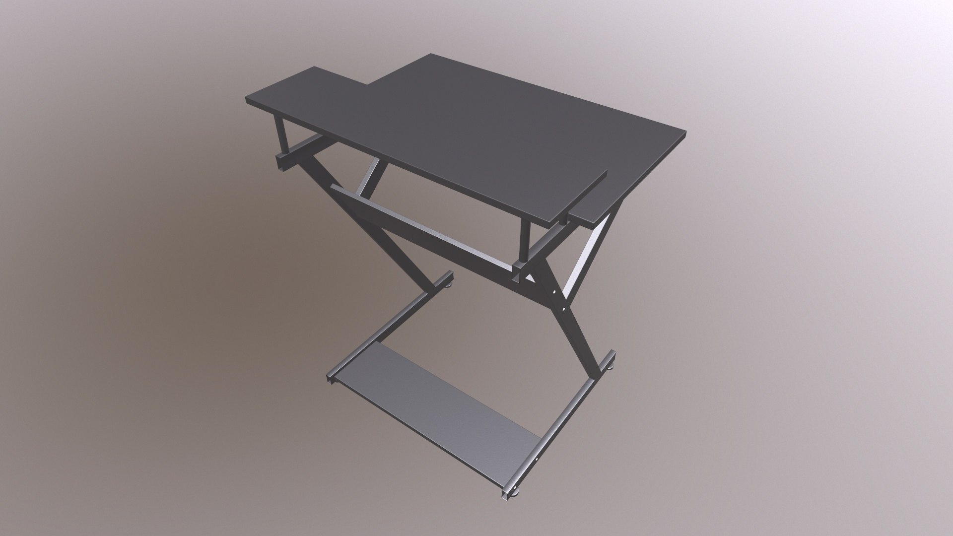 Computer Desk With Monitor Shelf 3D Model - TurboSquid 1946057