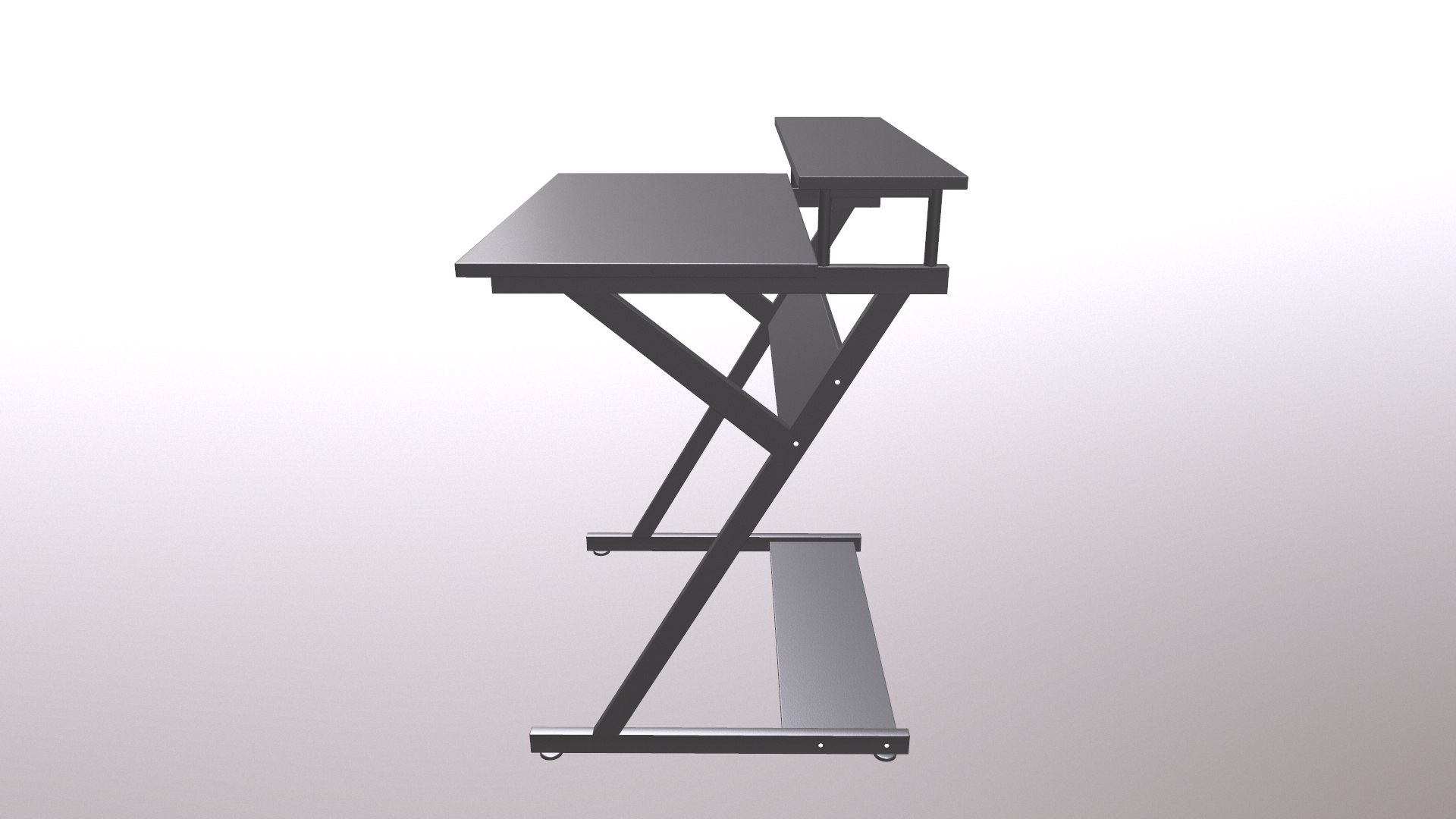 Computer Desk With Monitor Shelf 3D Model - TurboSquid 1946057