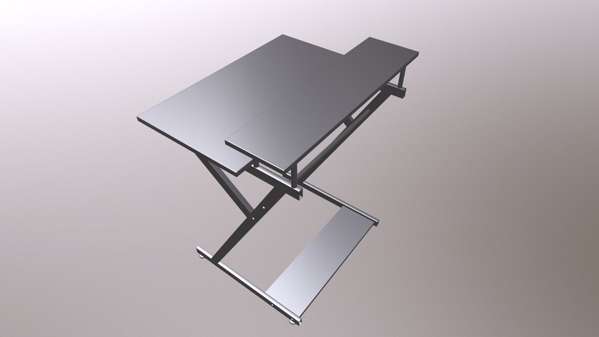 Computer Desk With Monitor Shelf 3D Model - TurboSquid 1946057