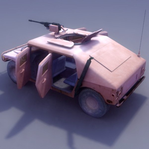 3d model of desert military base vehicles