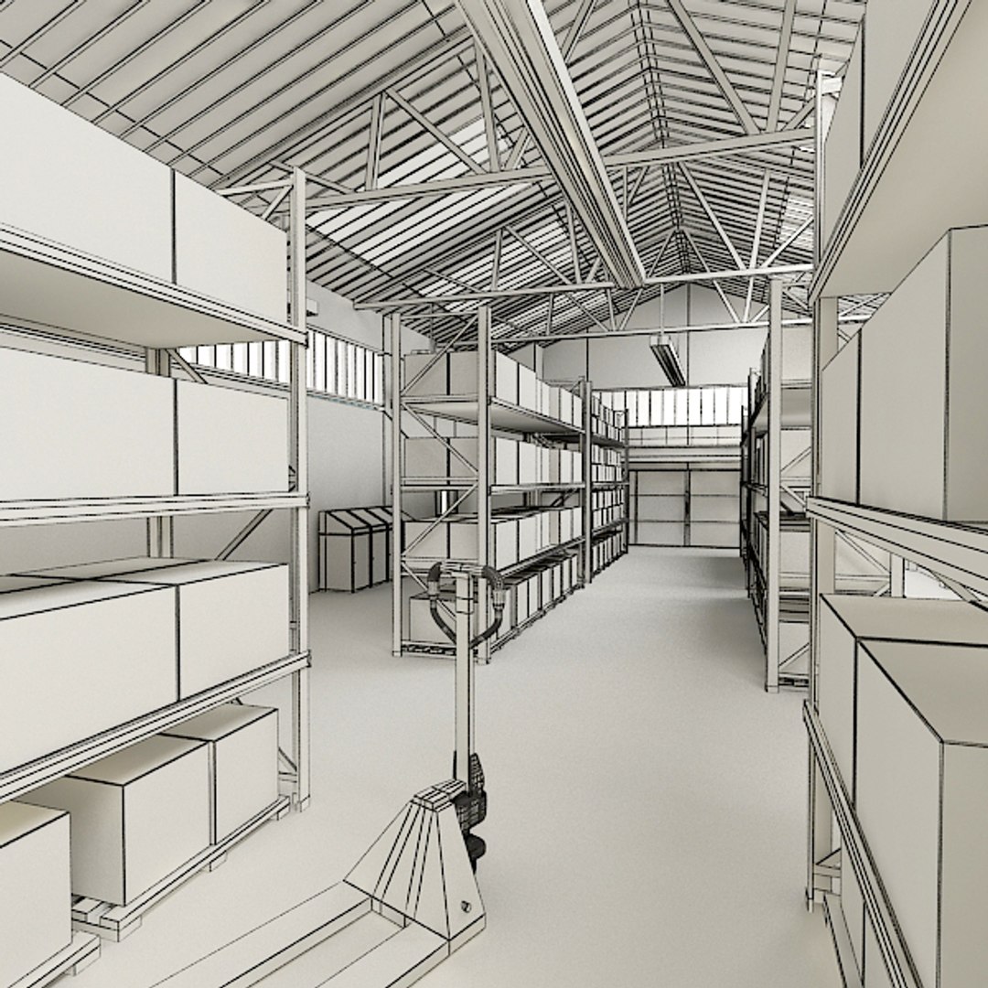 Large Architectural Warehouse 3d Max