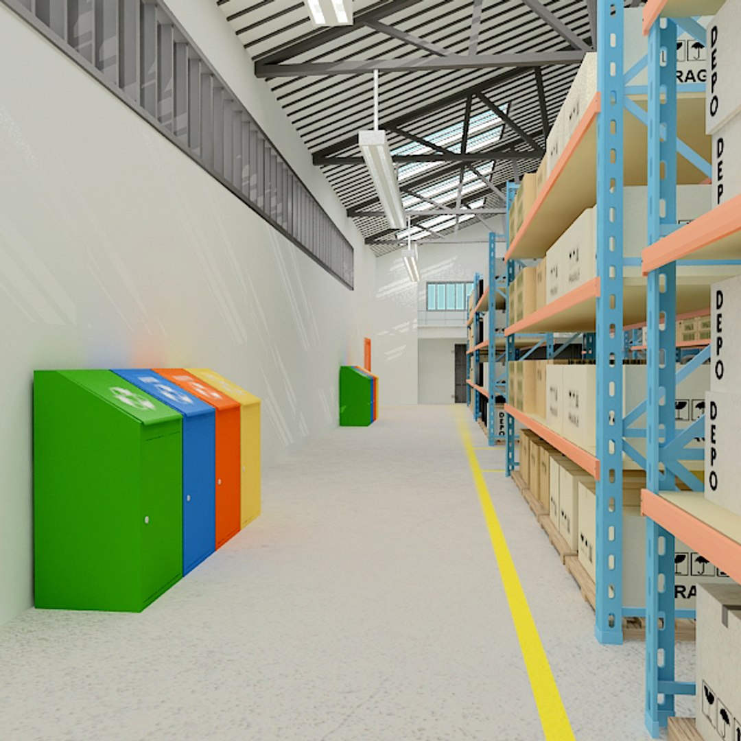 Large Architectural Warehouse 3d Max