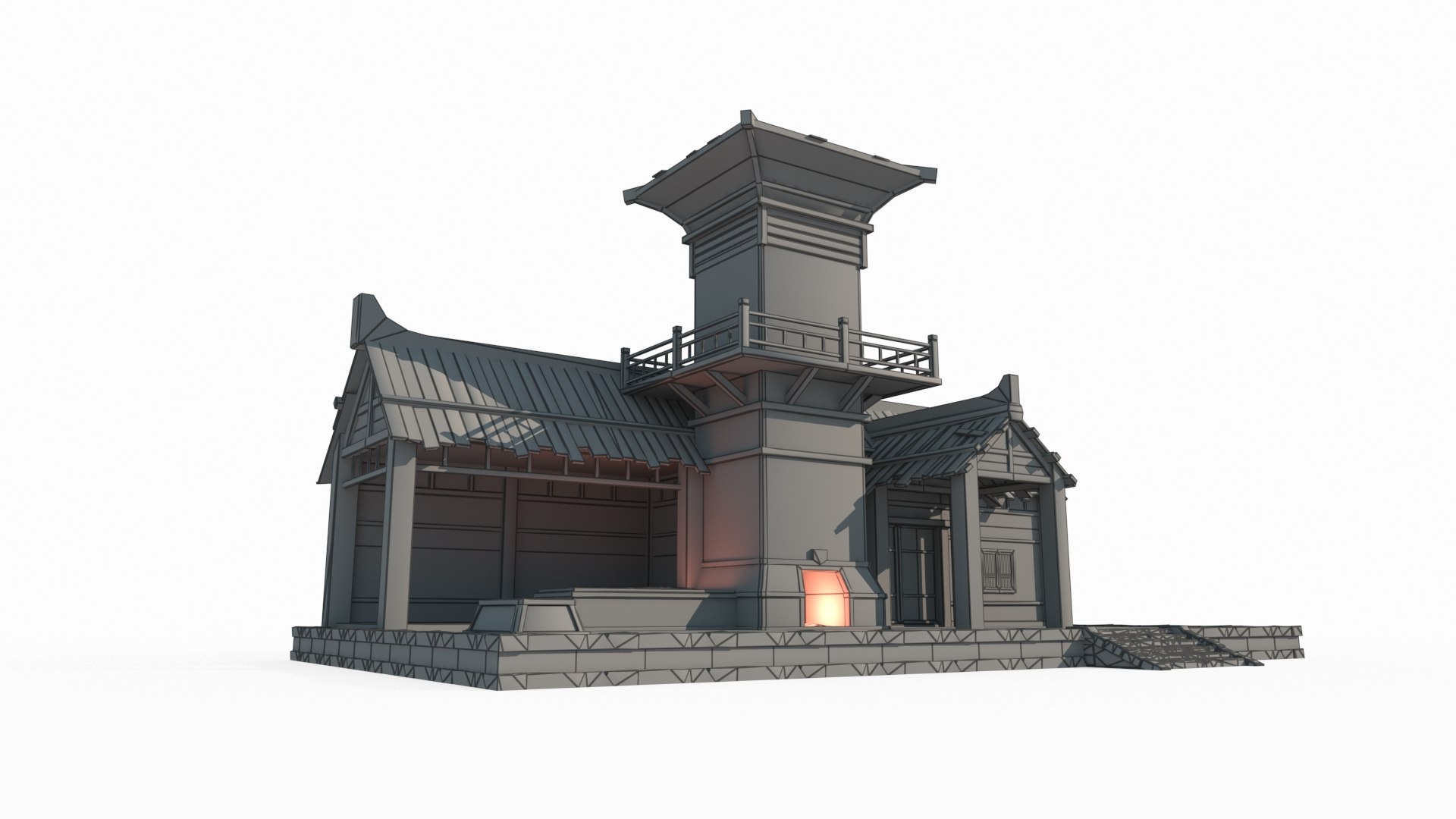 3D Ancient Asian Architecture Blacksmith Shop - TurboSquid 2155722