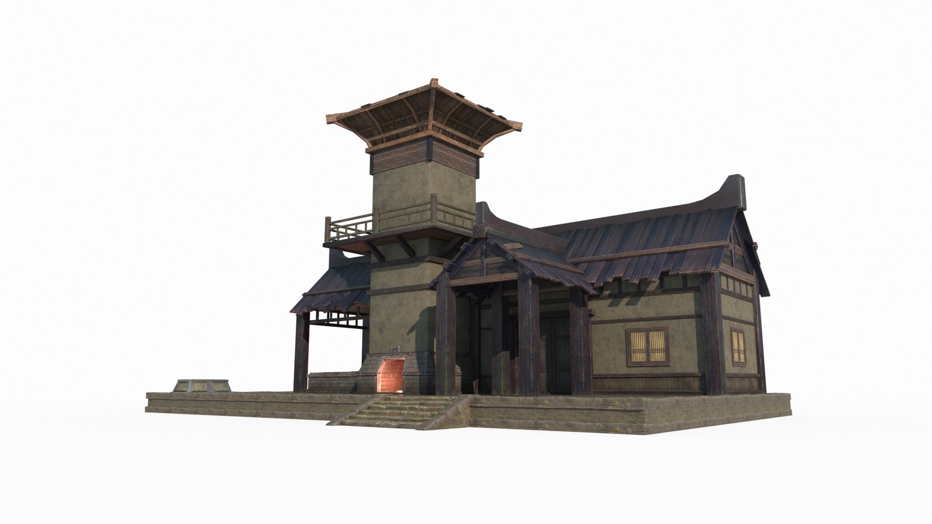 3D Ancient Asian Architecture Blacksmith Shop - TurboSquid 2155722