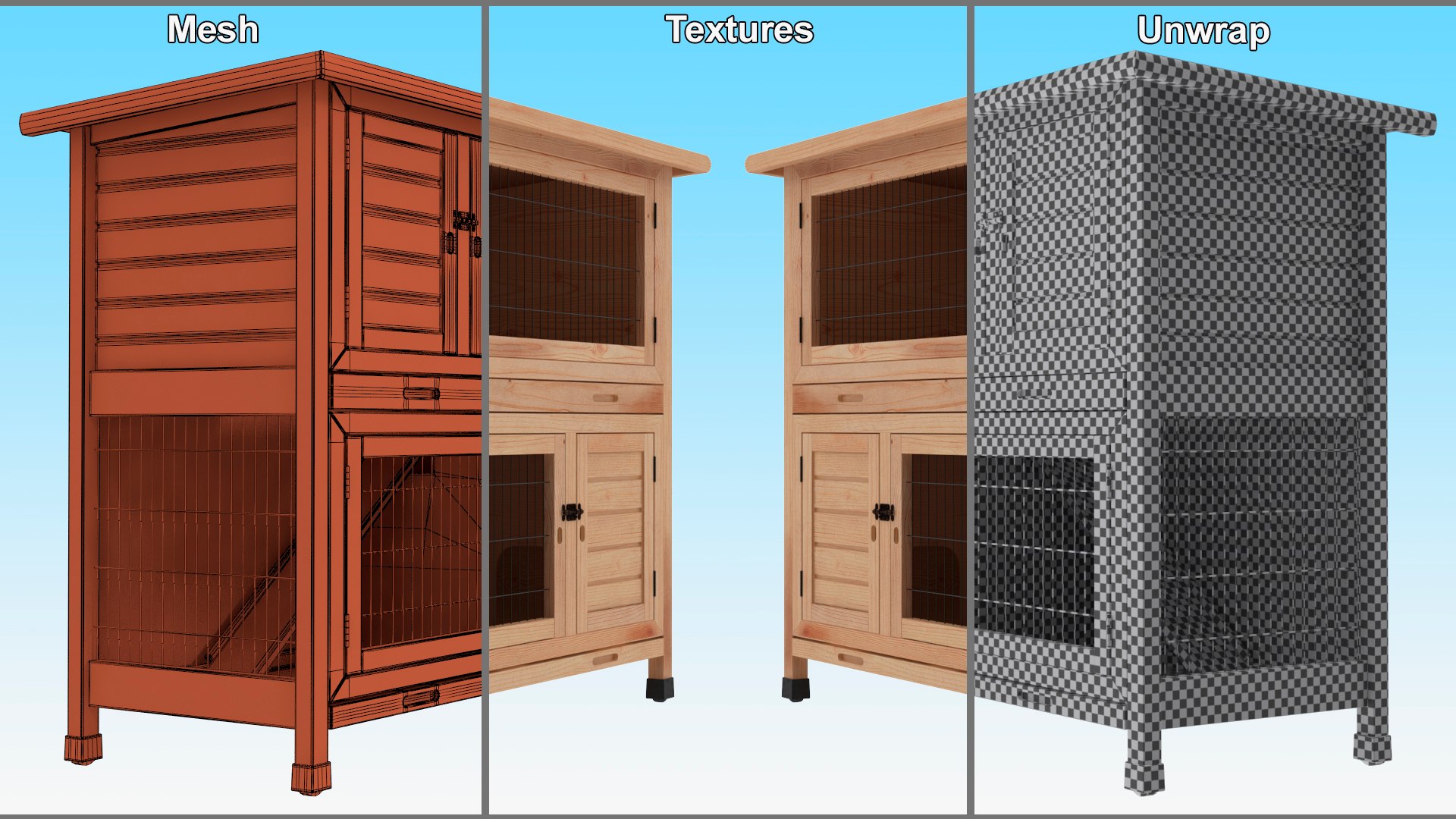 3D Wooden Rabbit Hutch - TurboSquid 2141432